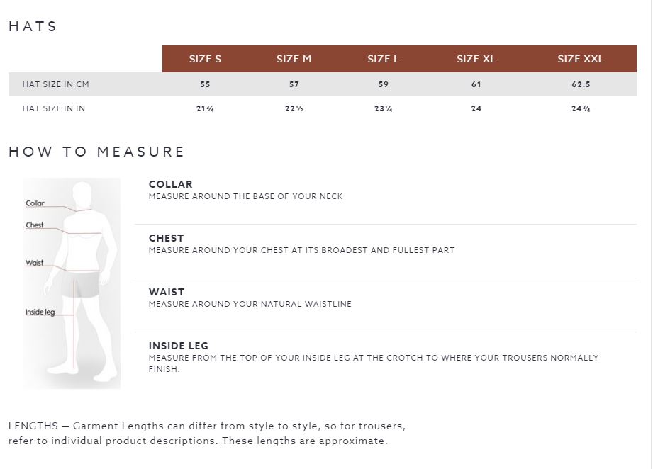 Lakeland Leather Size Guide